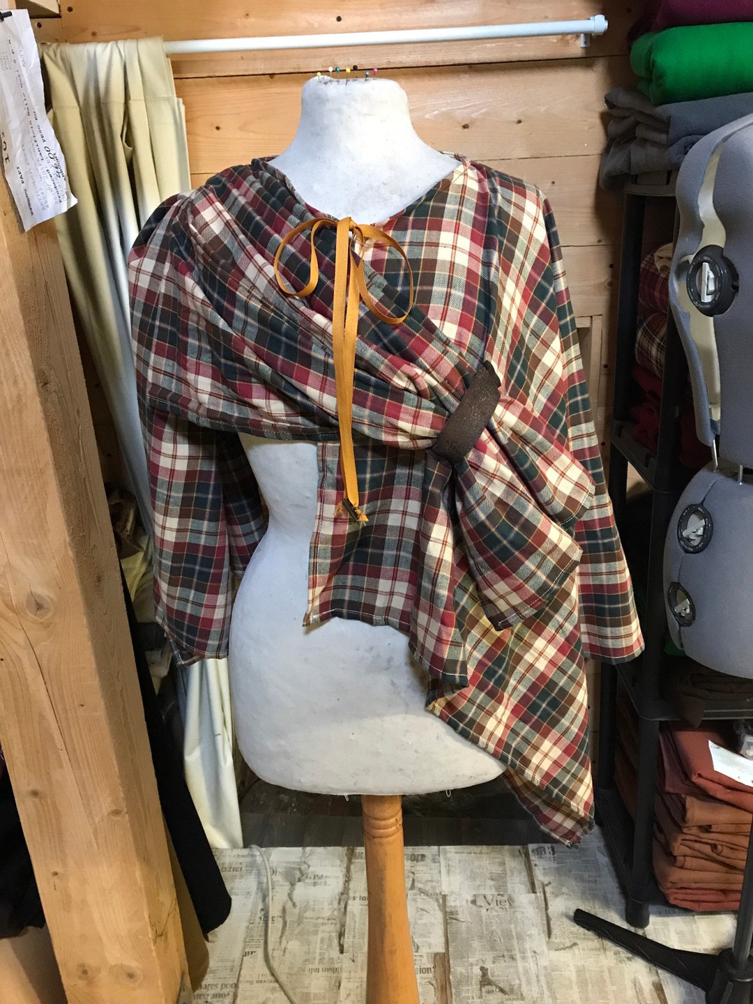 Shawl, Mid-length Cape, Shoulder Cover, Autumnal Scottish Cotton ...