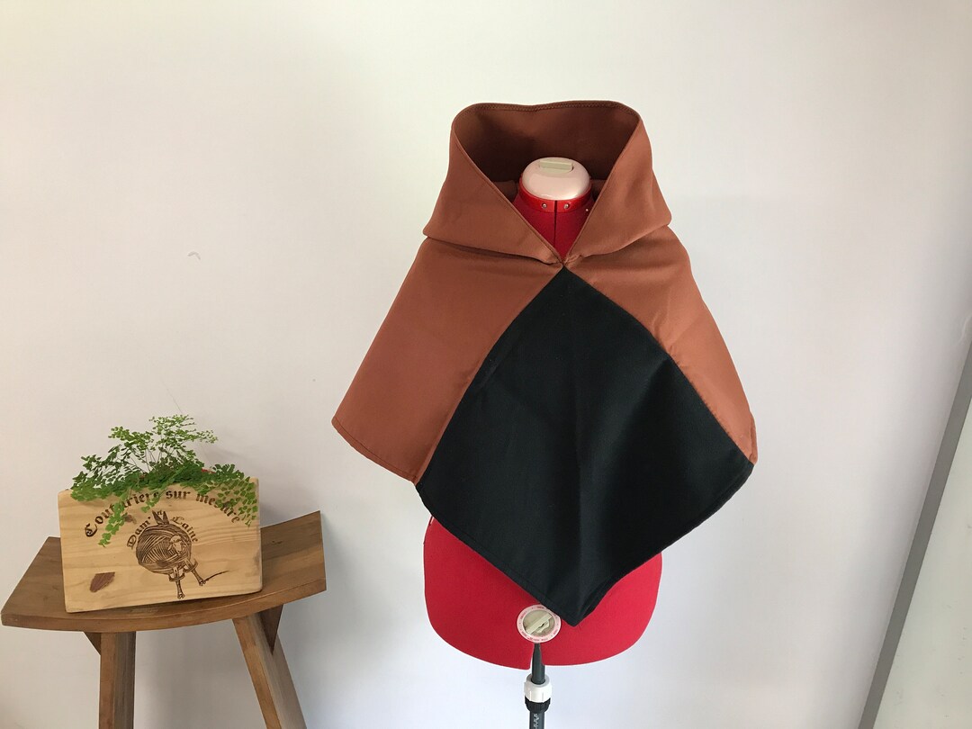 Viking Hood With Hood in Brown and Black Handmade, Medieval Poncho ...