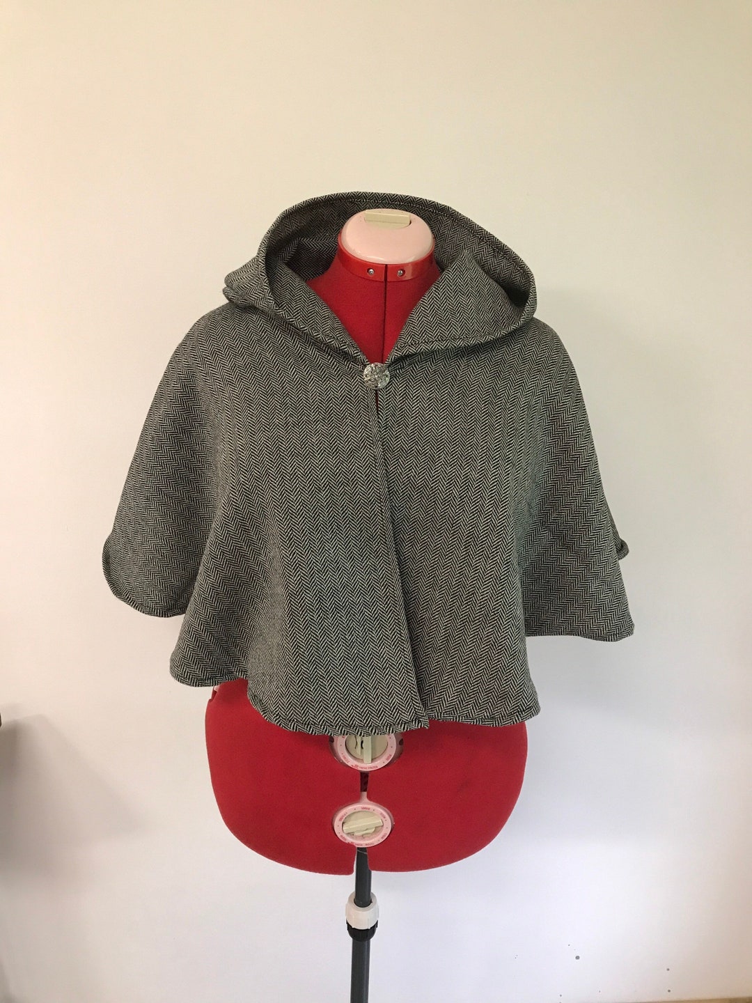 Capelet Hooded Cape Short Cape Wool Blend Hooded Cape and - Etsy