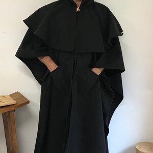 Cape, Long Hooded Cape, Renaissance Cape, Long Poncho, Hooded Cape ...