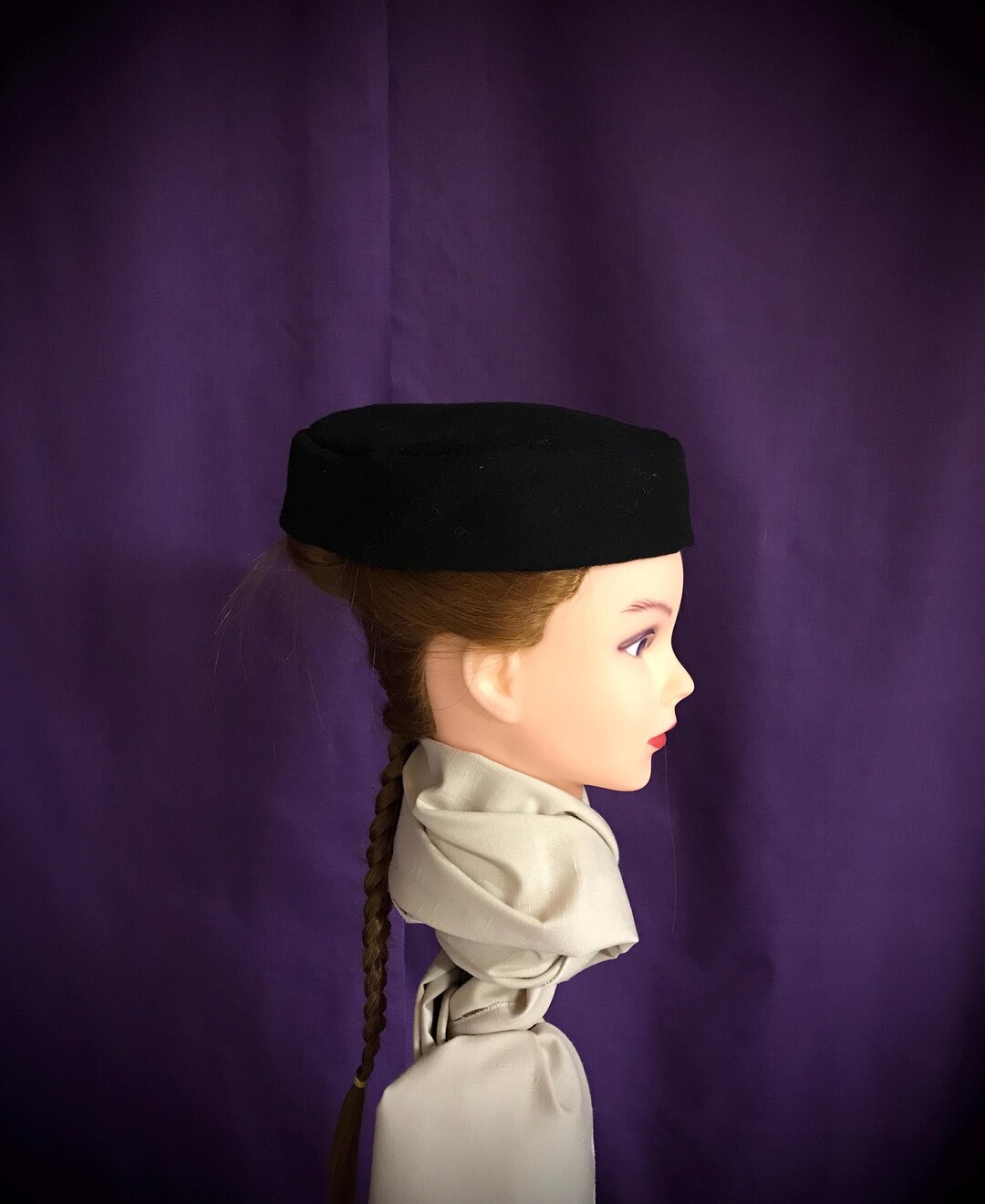 Black Host or Stewardess Cap, Skullcap, Medieval Skullcap Hat, Soft ...