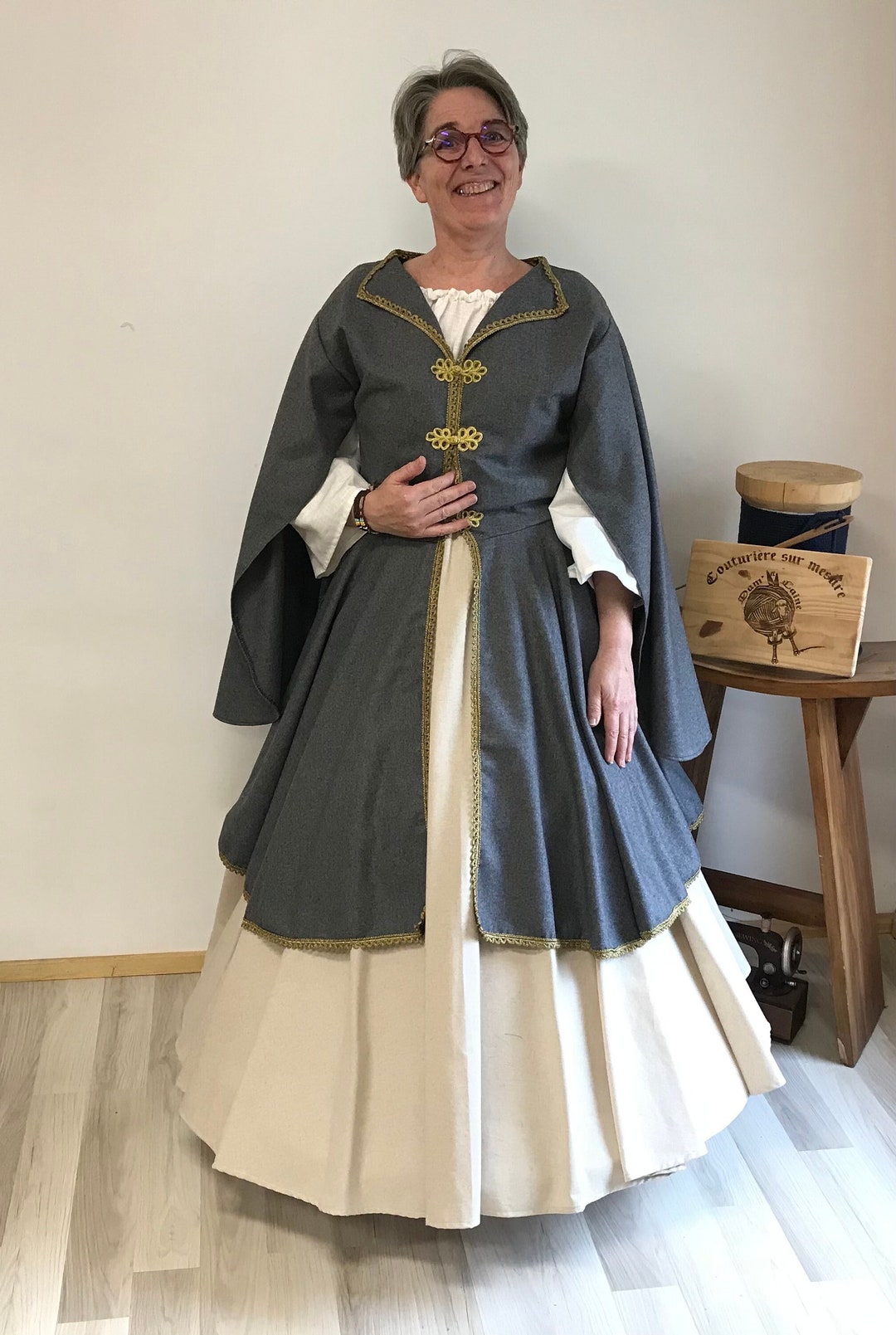 Grey Wool Women's Coat, Casaquin, 18th Century Jacket, Women's Frock ...