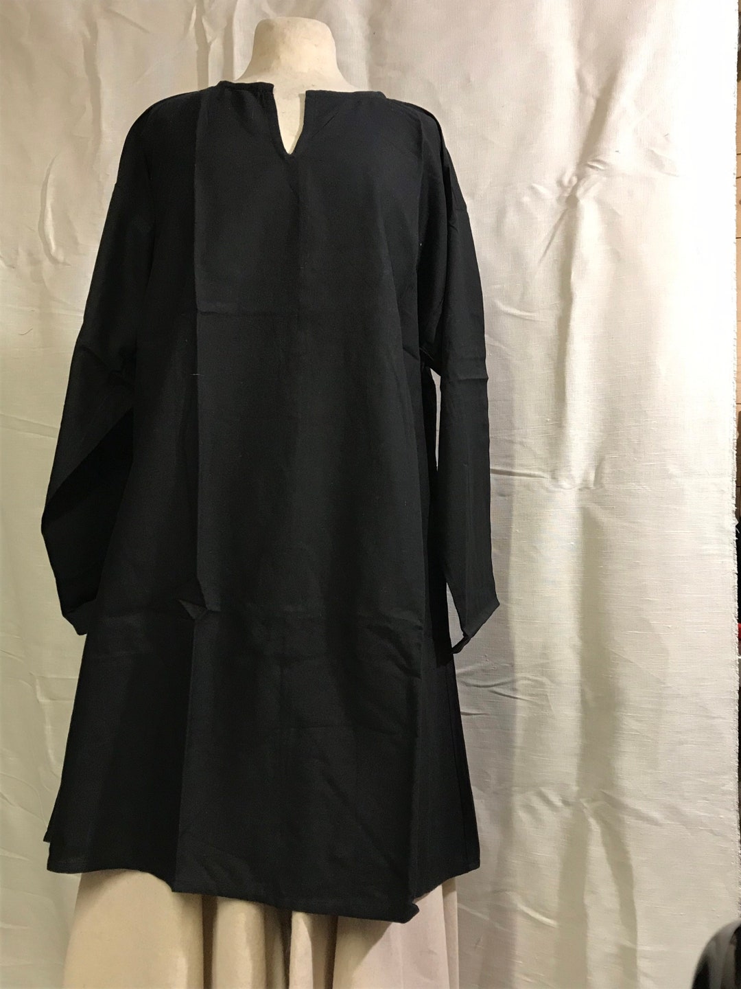 Tunic 11th Century Tunic Long Tunic Black Chain 100% Cotton - Etsy