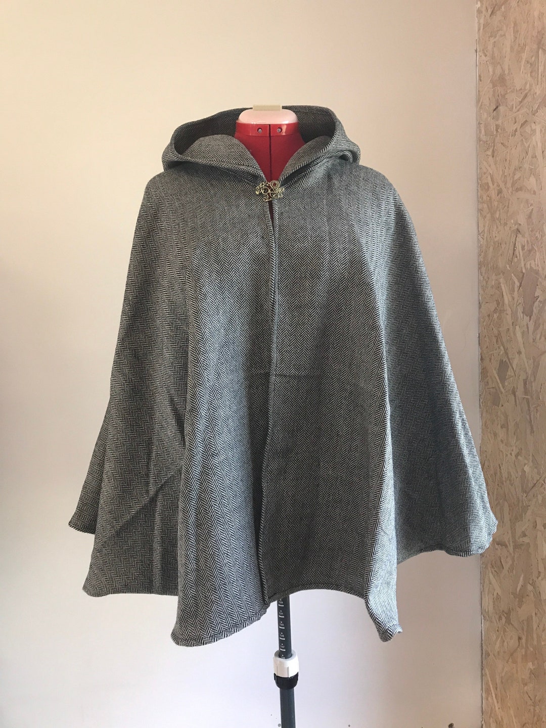 Cape, cape à capuche, pélerine médiévale en laine, costume médiéval ...