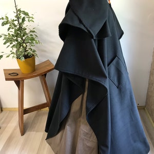 Cape, Long Hooded Cape, Renaissance Cape, Long Poncho, Hooded Cape ...