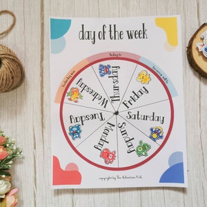 Days of the Week Printables Wheel, Circle Time, Today is Day of the ...