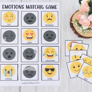 Preschool Emotions Matching Game Printable, Match the Emotions ...