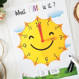 Telling the Time Printables, Nursery Clock Digital Print, Busy Book ...