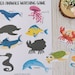 Preschool Sea Animals Matching Game Printable, Ocean Animals Learning ...