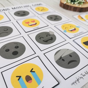 Preschool Emotions Matching Game Printable, Match the Emotions ...