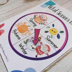 Preschool Season Wheel Printable, Season Learning Wheel, Season Spinner ...