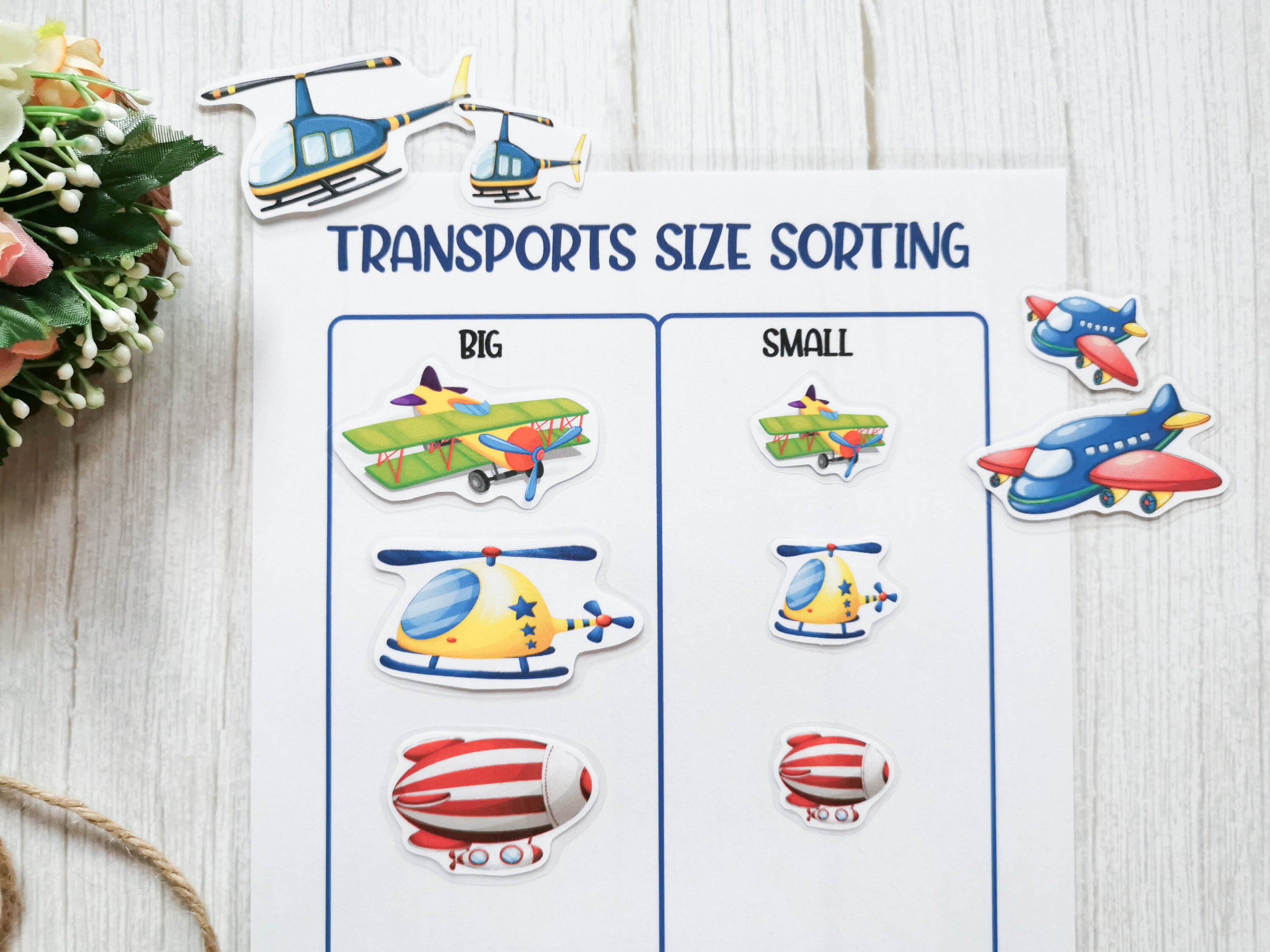 Size Sorting Printable Games Sort by Size Worksheet | Etsy