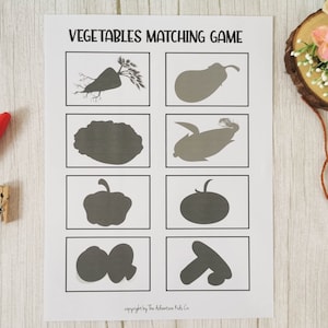 Vegetables Matching Game Printable, Match the Vegetables Game ...