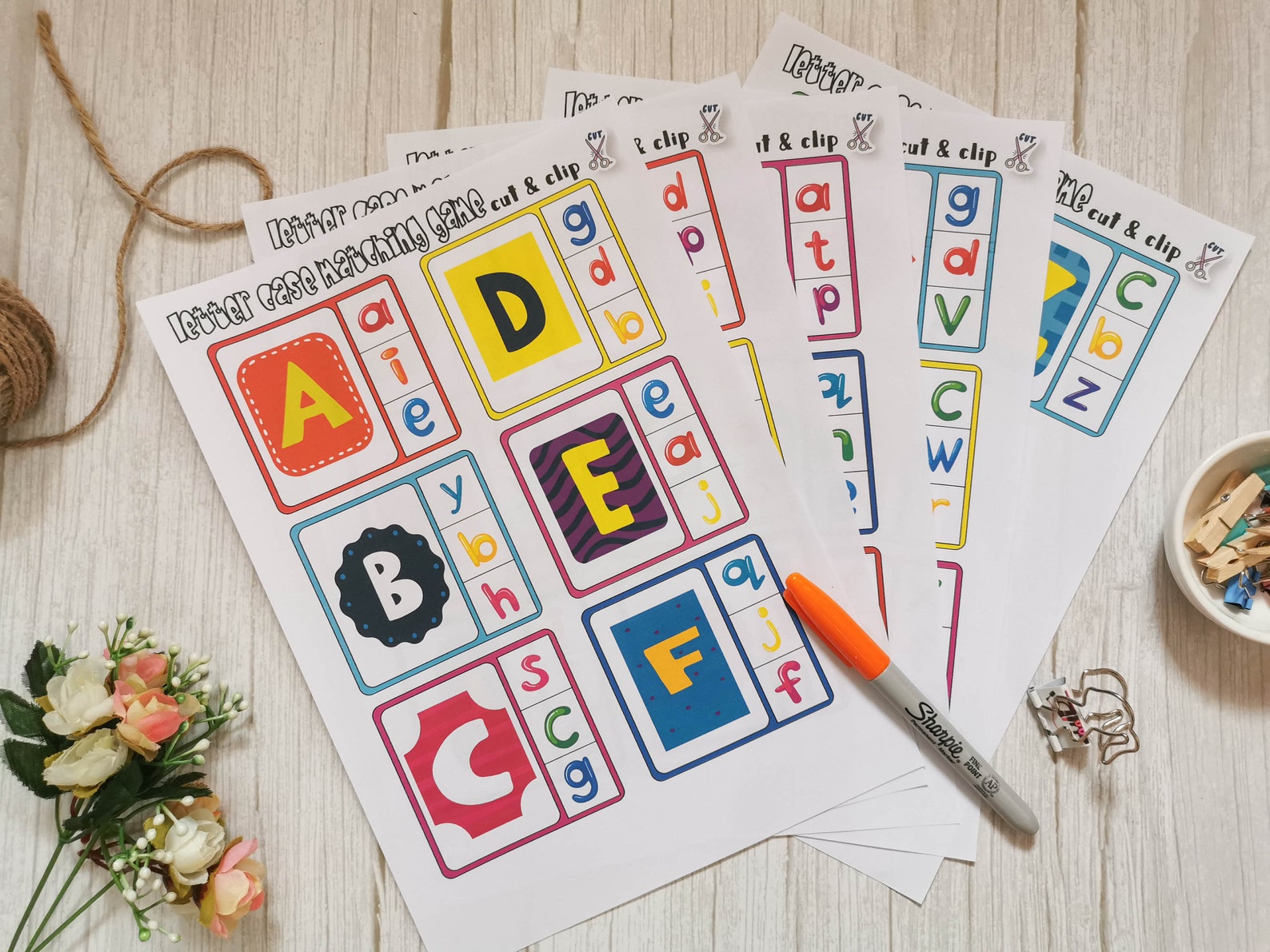 Alphabet Clip Cards Printables, Nursery Alphabet Cards, Printable ABC ...