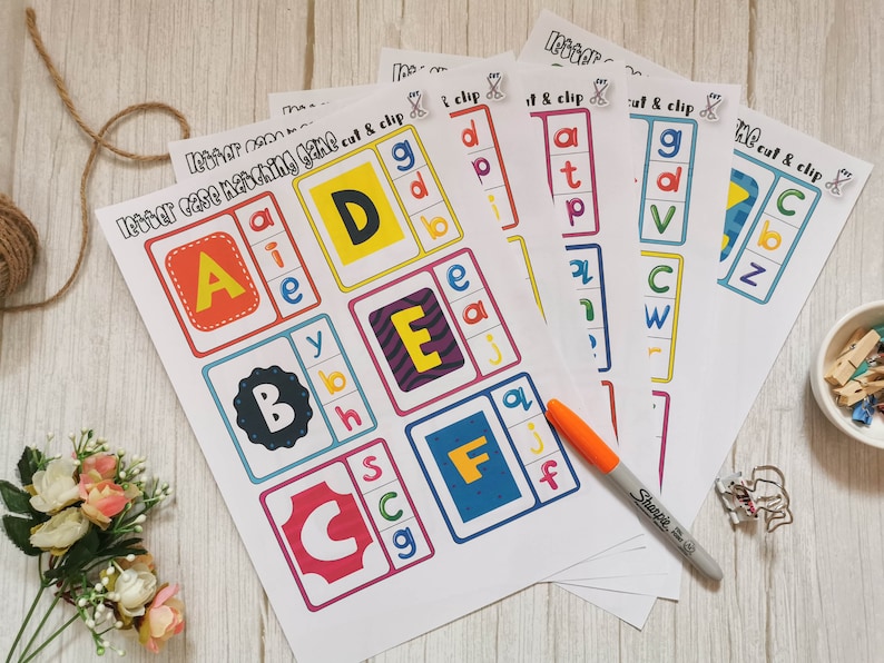 Alphabet Clip Cards Printables, Nursery Alphabet Cards, Printable ABC ...