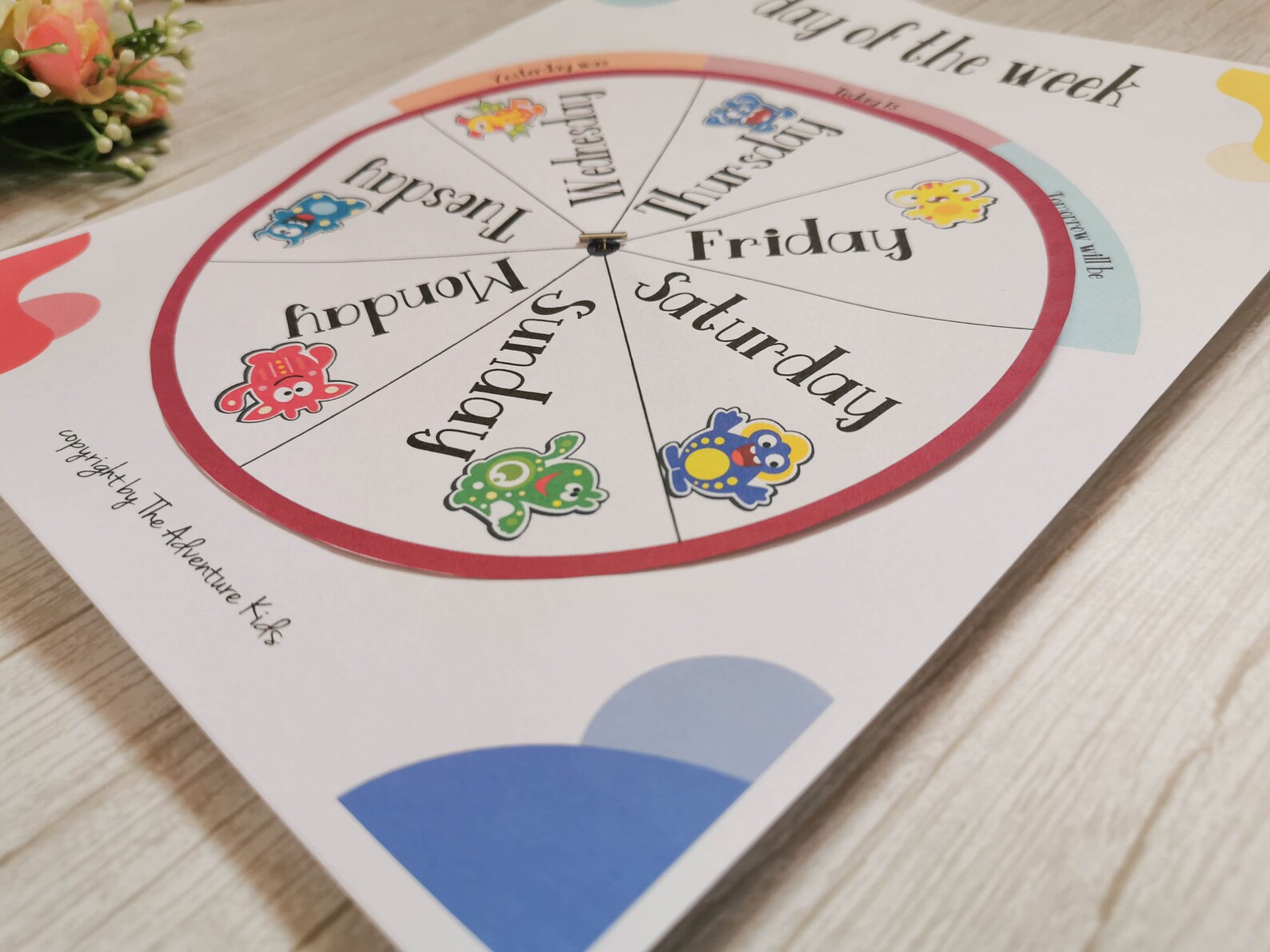 Days of the Week Printables Wheel, Circle Time, Today is Day of the ...