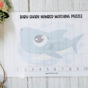 Baby Shark Number Sequence Puzzle, Preschool Number Puzzle Printable ...