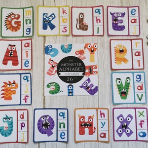 Monster Alphabet Clip Cards Printable, Monster Alphabet Flash Cards ...