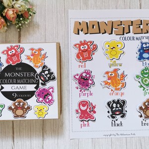 Monster Colour Matching Printables Worksheet, Colour Matching Game ...