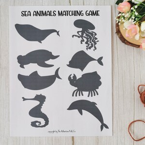 Preschool Sea Animals Matching Game Printable, Ocean Animals Learning ...