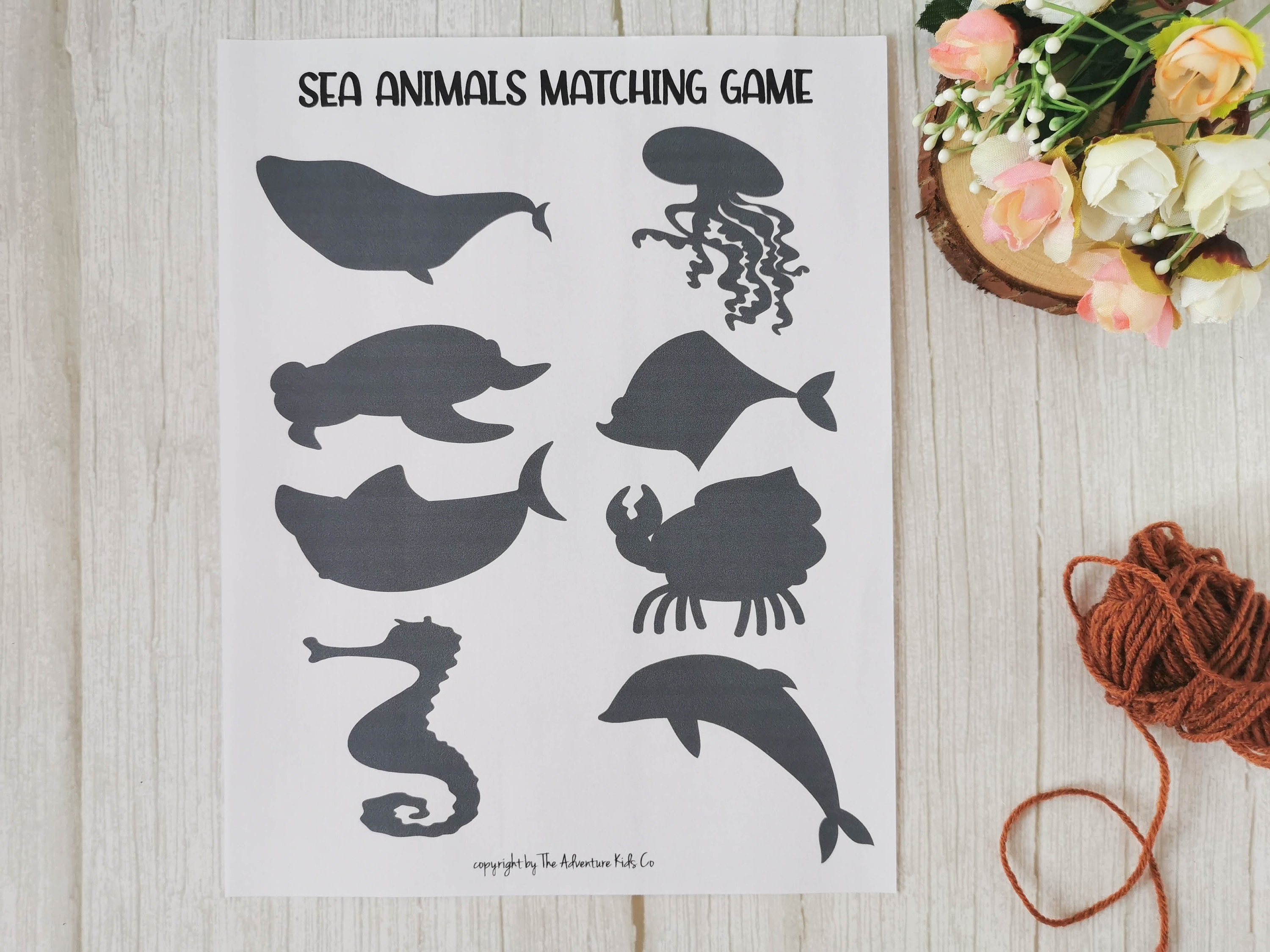 Preschool Sea Animals Matching Game Printable, Ocean Animals Learning ...