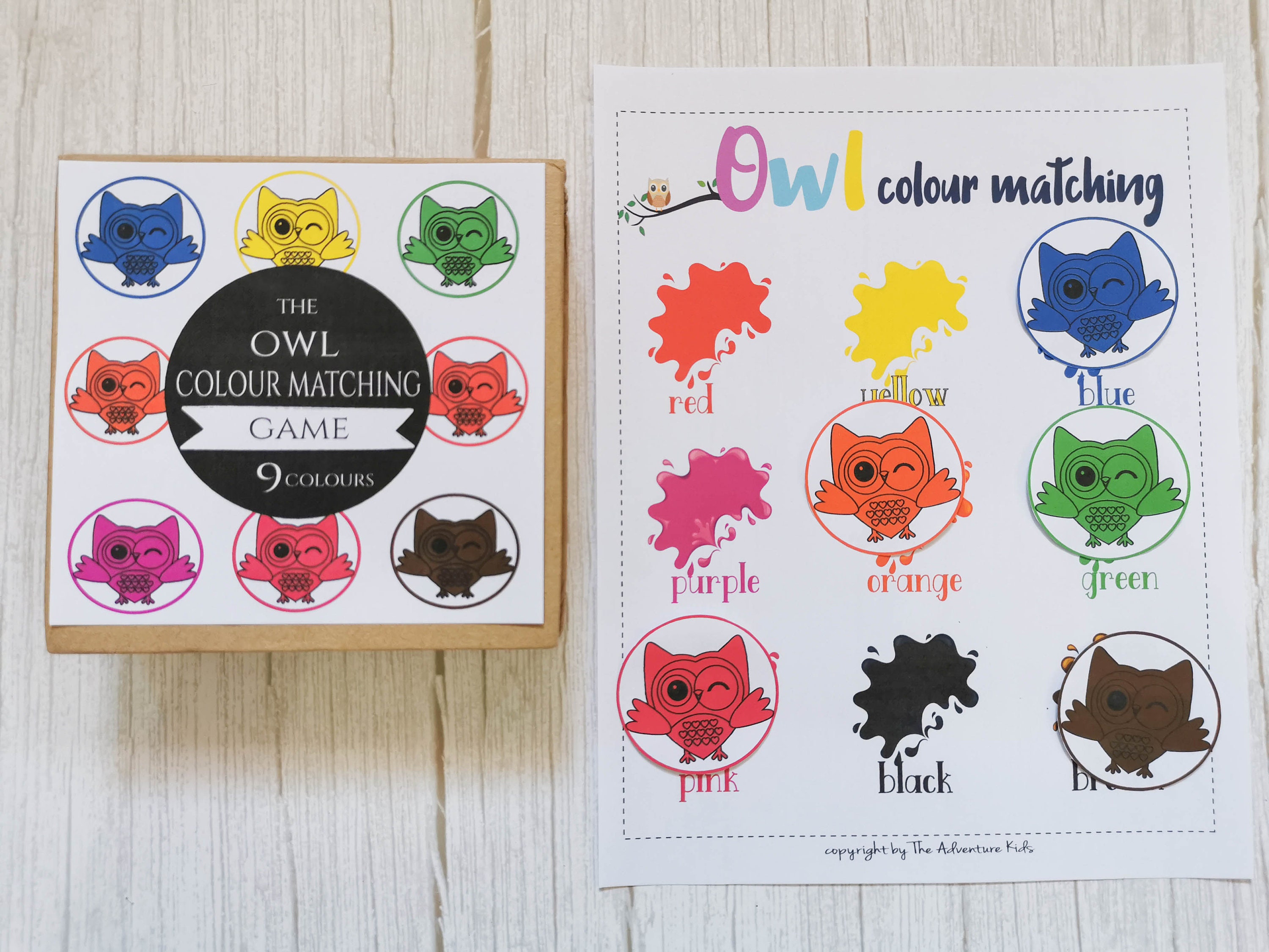 Owl Colour Matching Printables Games, Colour Sorting Games, Preschool ...