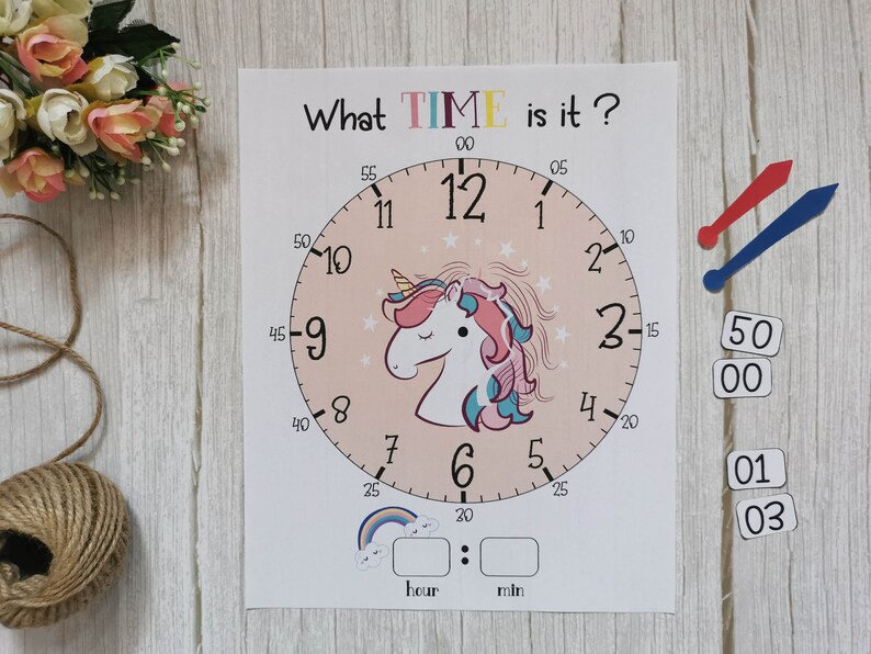 Printable Clock for Preschool, Telling the Time, Clock Learning ...