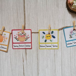 Four Seasons Learning Clip Cards, Seasons Printable, Spring Summer Fall ...