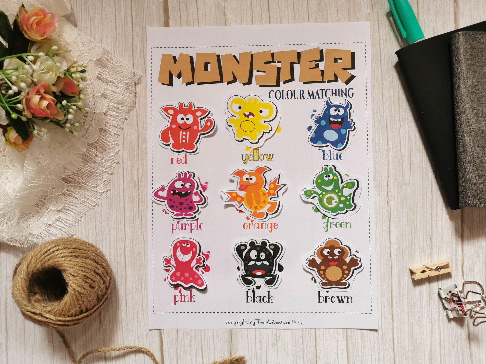 Monster Colour Matching Printables Worksheet, Colour Matching Game ...