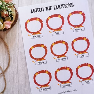 Preschool Lion Match the Emotions Printables, Matching Game Printable ...