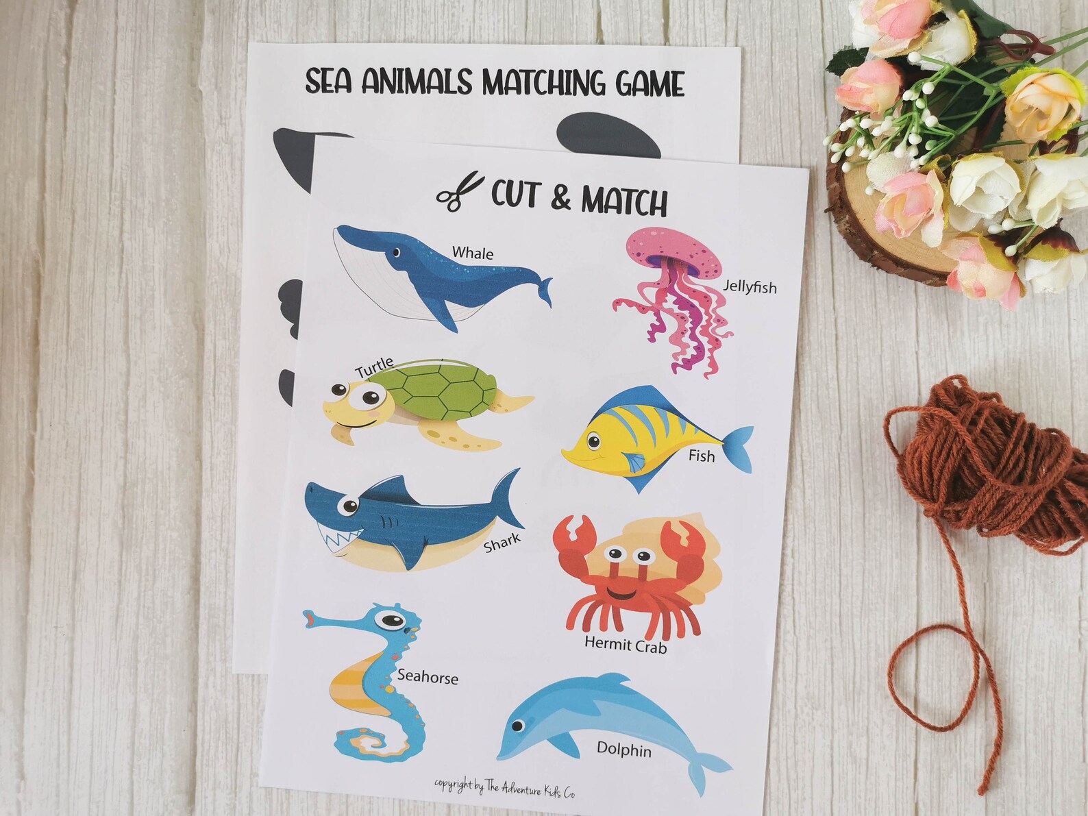 Preschool Sea Animals Matching Game Printable, Ocean Animals Learning ...