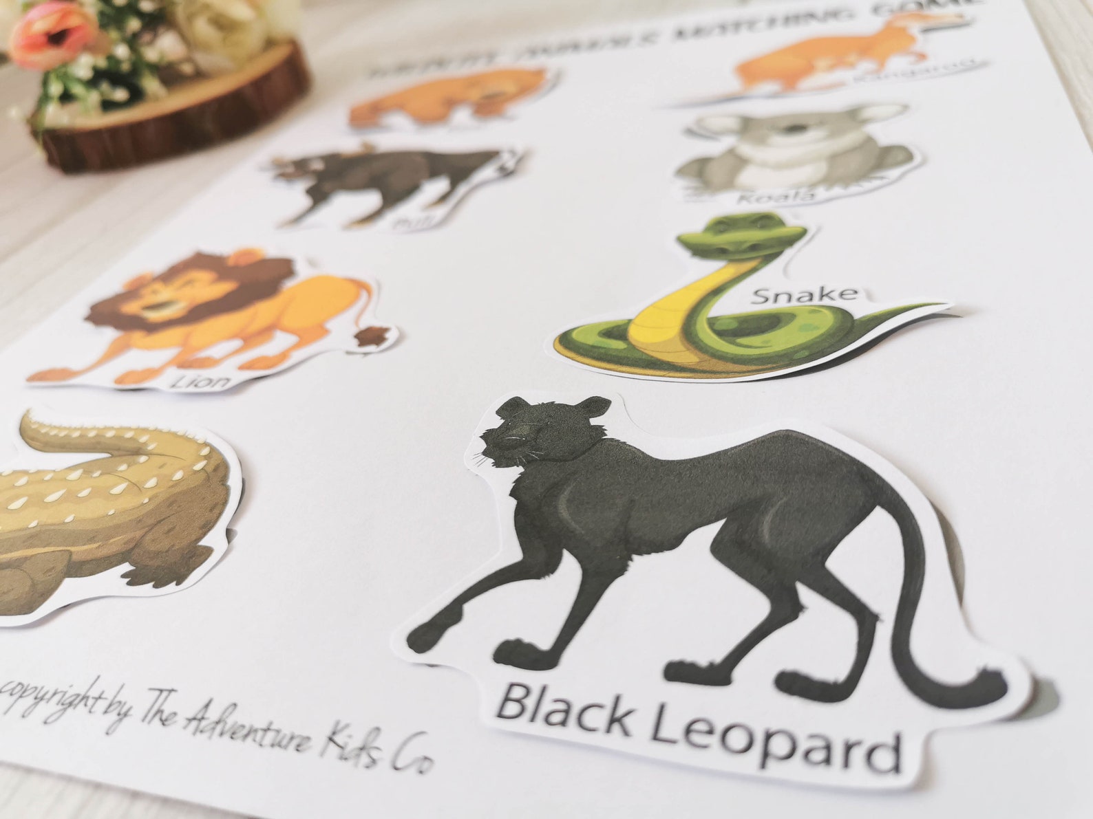 Preschool Wild Animals Matching Game Printable, Wild Animals Learning ...