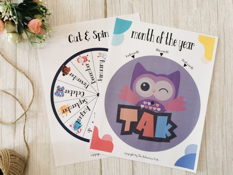 Preschool Months of the Year Printable Wheel, Preschool Calendar, Kids ...