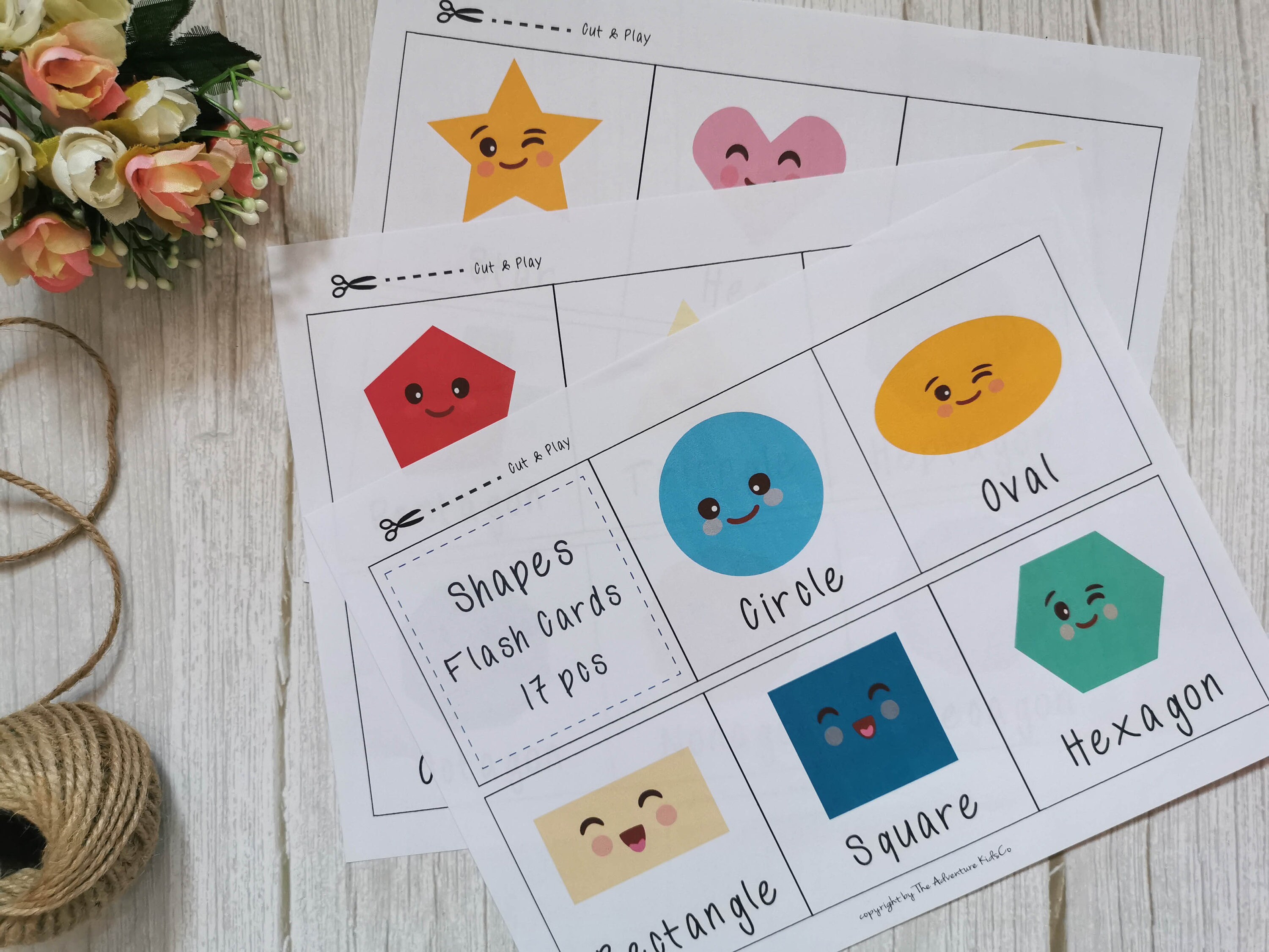 Preschool Shapes Printable Flash Cards, Kids Flash Cards, Shapes ...
