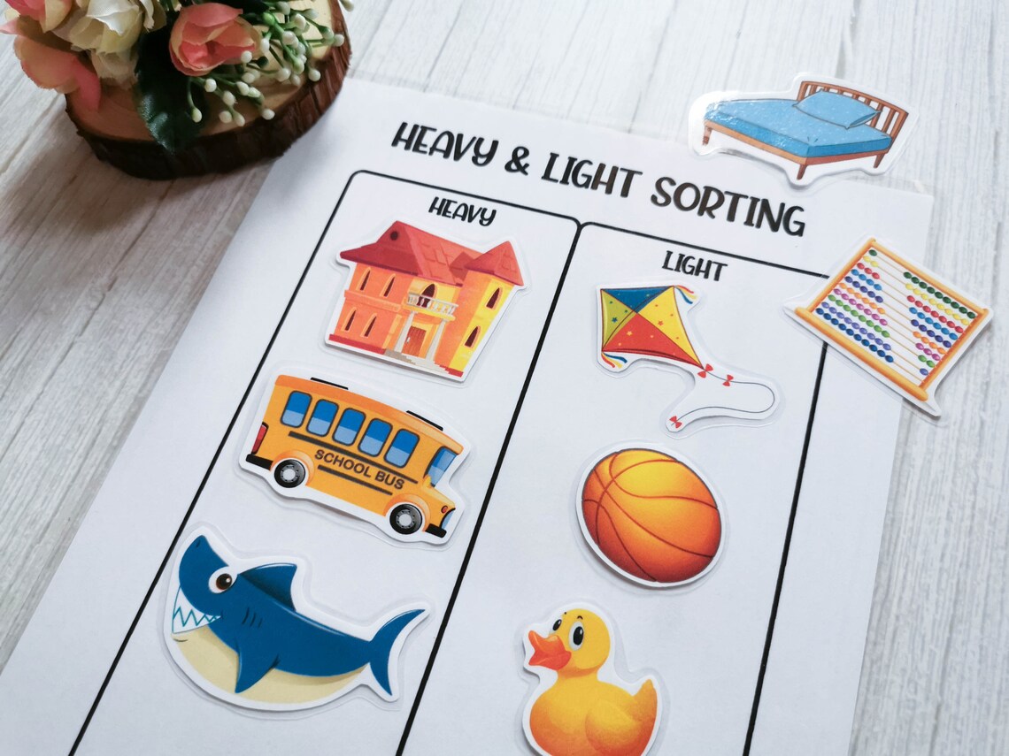 Weight Sorting Printable Worksheets, Sort by Weight Printable Game ...