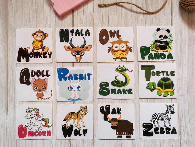 Animal Alphabet Printable Flash Cards, ABC Flash Printable Cards ...