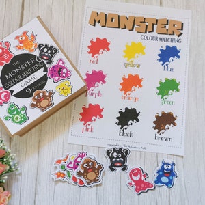 Monster Colour Matching Printables Worksheet, Colour Matching Game ...