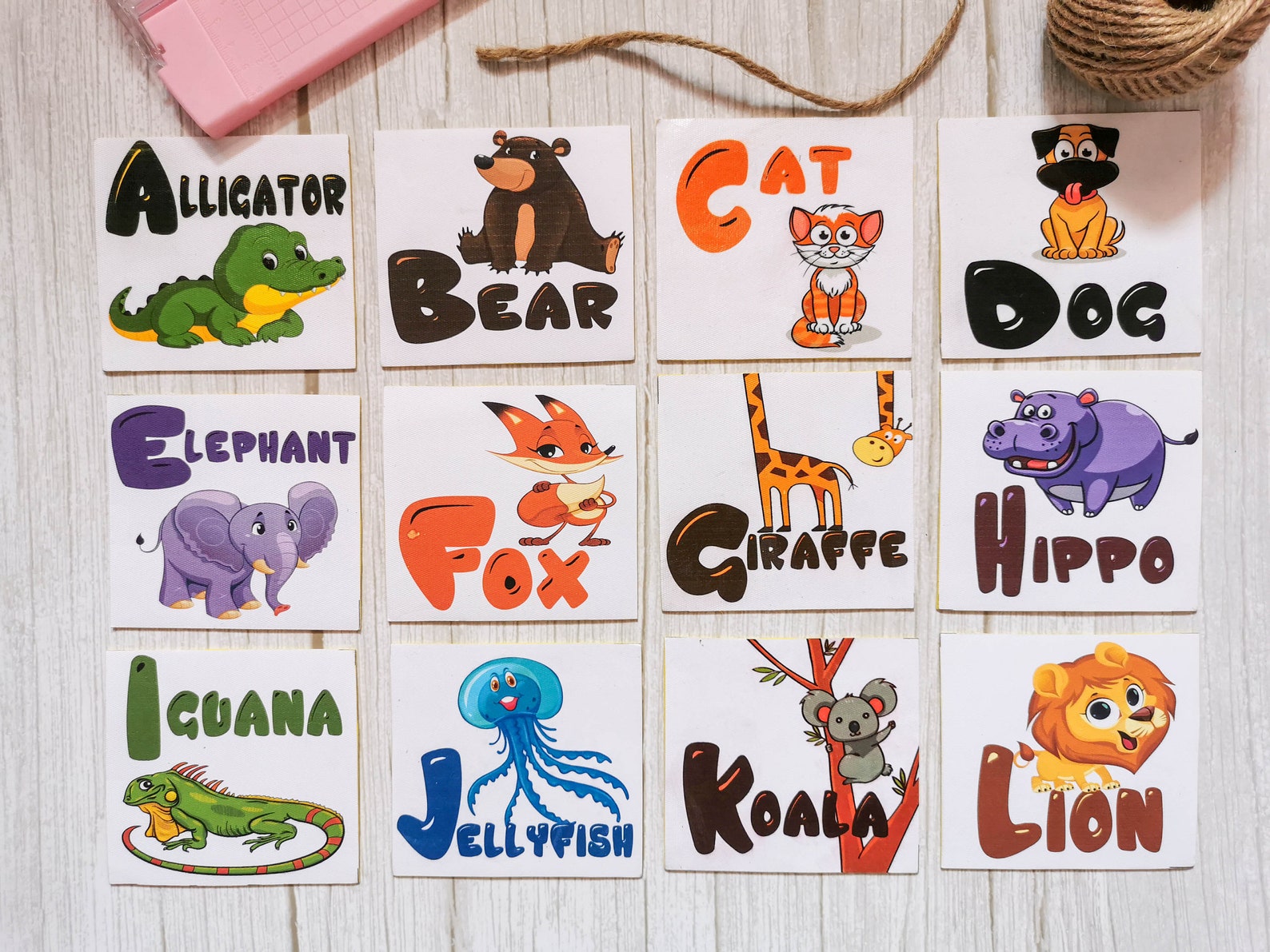 Animal Alphabet Printable Flash Cards, ABC Flash Printable Cards ...