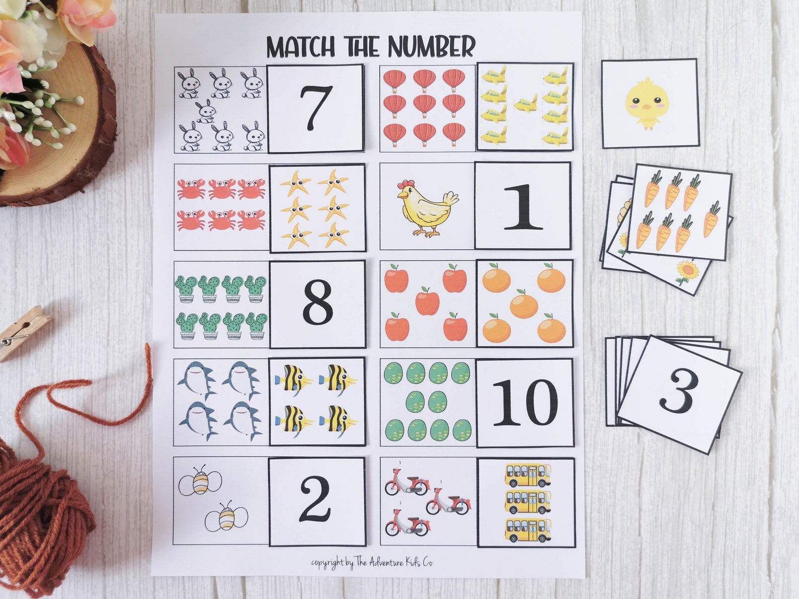 Preschool Number Counting Printable Activity, Number Matching Printable ...