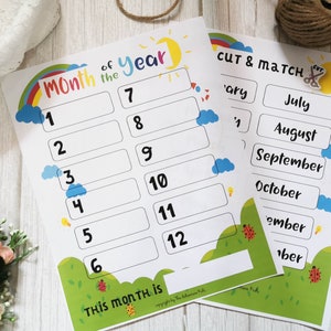Months of the Year Printables Worksheet, Kids Calendar, Learning Months ...