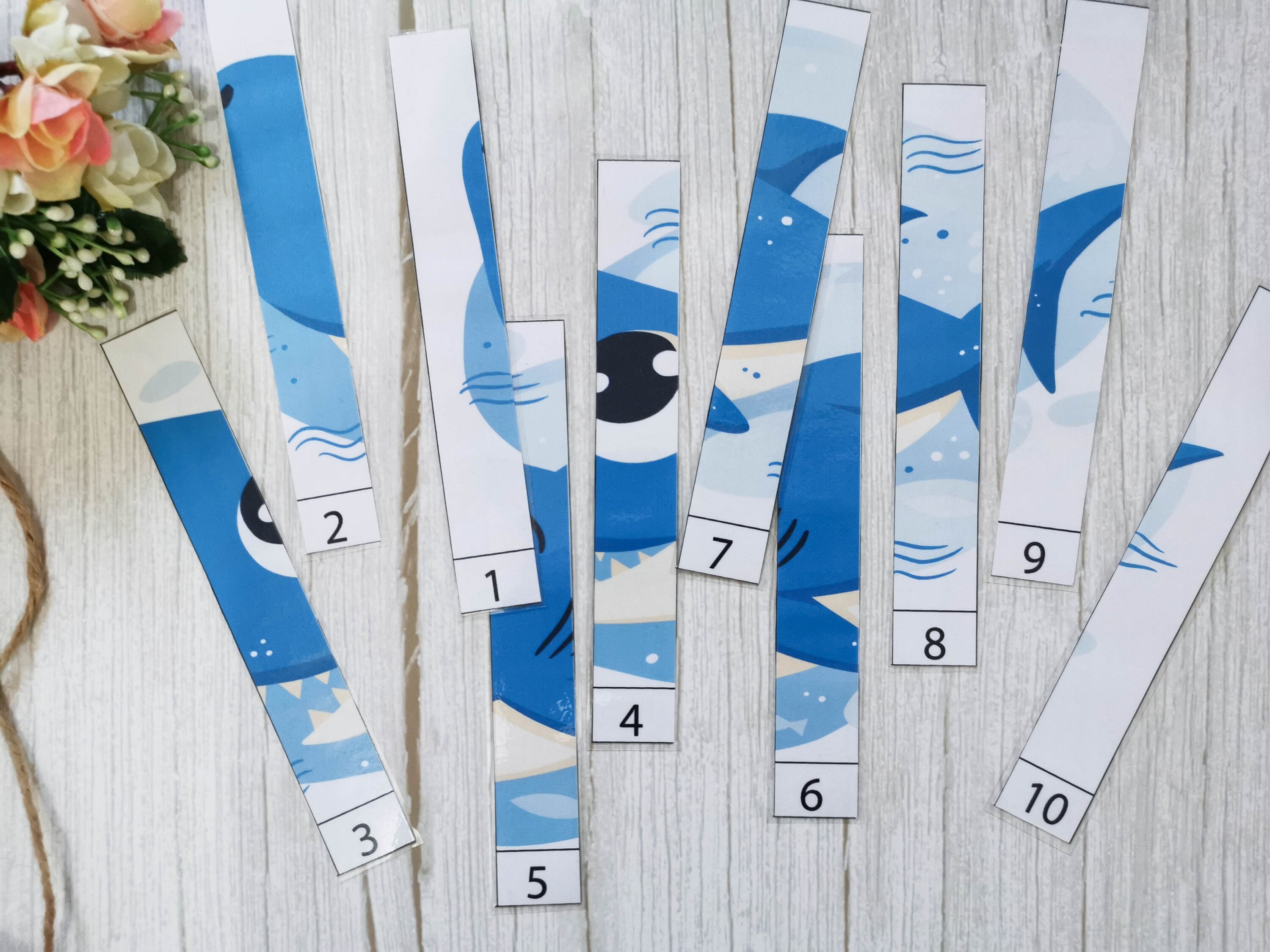 Baby Shark Number Sequence Puzzle Preschool Number Puzzle | Etsy