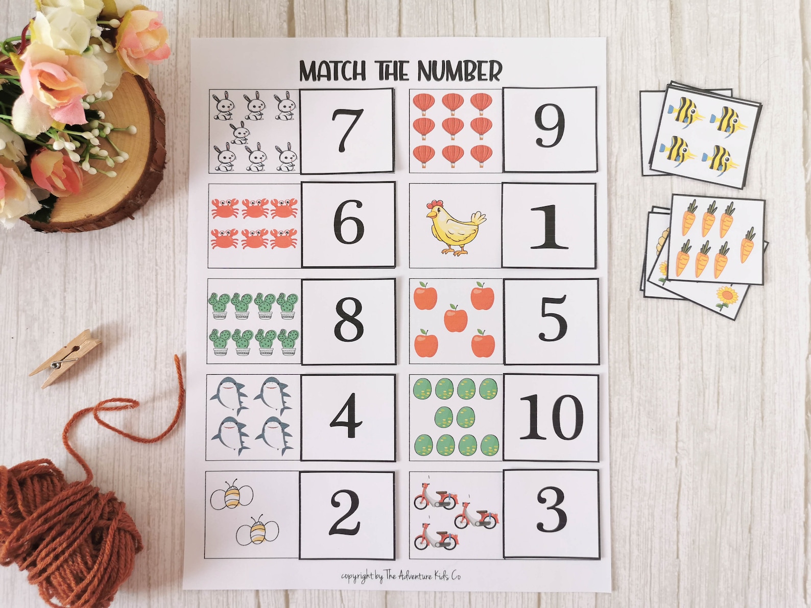 Preschool Number Counting Printable Activity Number Matching | Etsy
