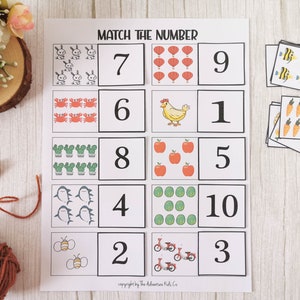 Preschool Number Counting Printable Activity, Number Matching Printable ...