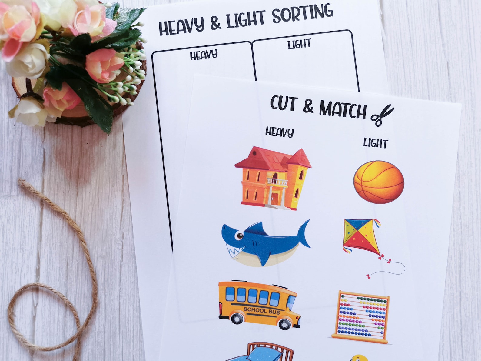 Weight Sorting Printable Worksheets, Sort by Weight Printable Game ...