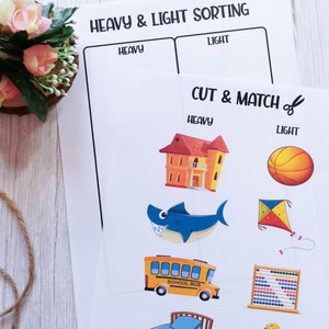 Weight Sorting Printable Worksheets, Sort by Weight Printable Game ...