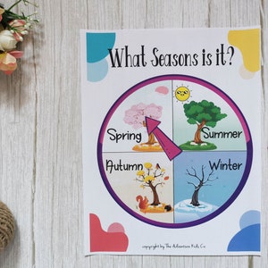 Preschool Season Wheel Games, Season Learning Printable, Season ...