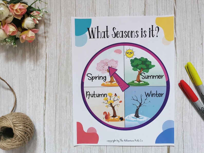 Preschool Season Wheel Games, Season Learning Printable, Season ...