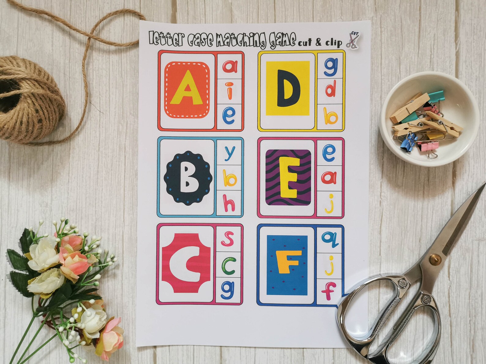 Alphabet Clip Cards Printables, Nursery Alphabet Cards, Printable ABC ...