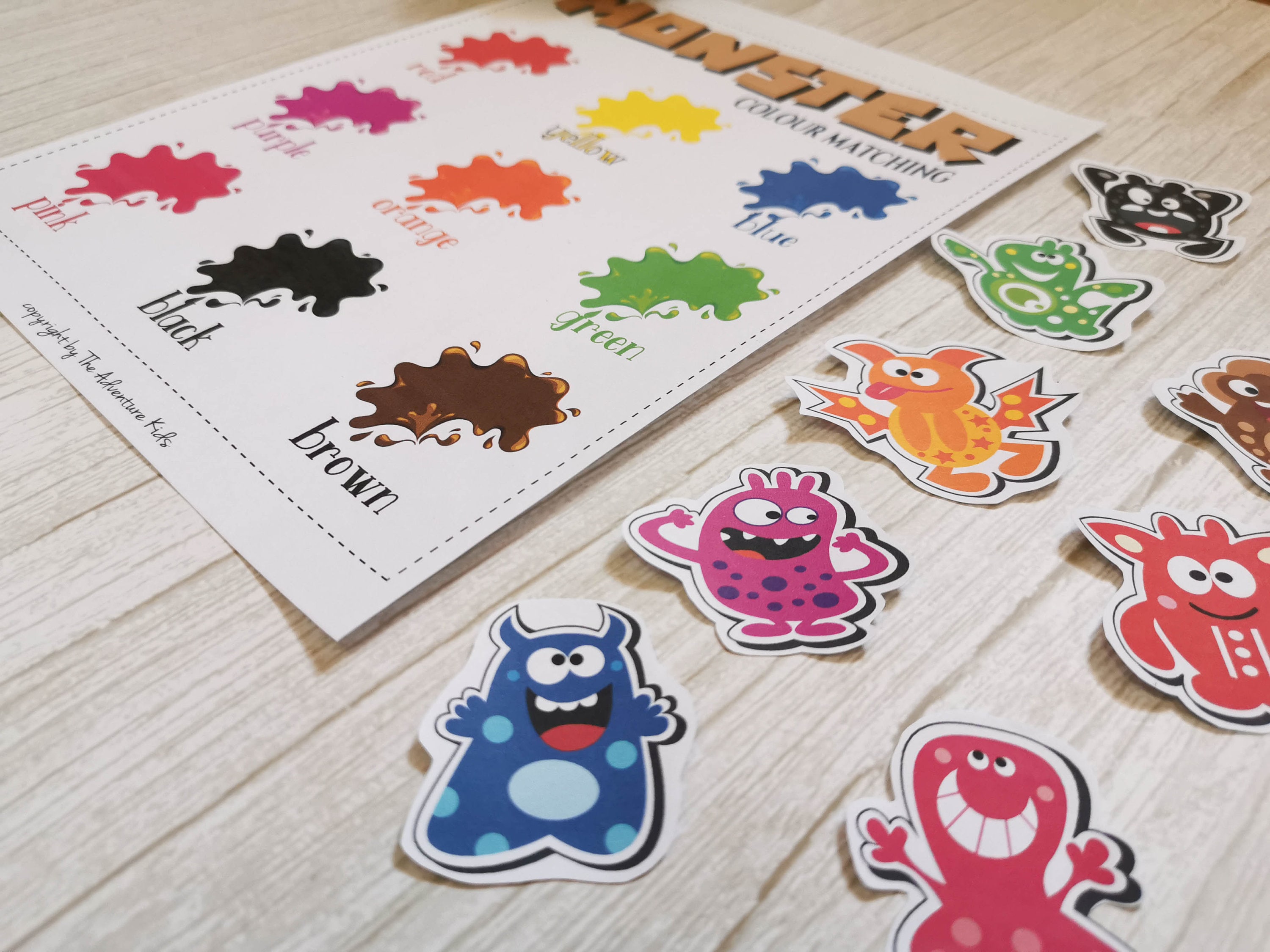Monster Colour Matching Printables Worksheet, Colour Matching Game ...
