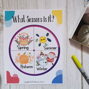 Preschool Season Wheel Printable, Season Learning Wheel, Season Spinner ...